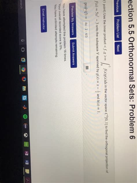 Solved Ection 5 5 Orthonormal Sets Problem 6 Revious