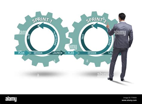 Businessman In Agile Methods Concept Stock Photo Alamy