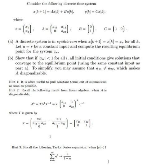 Solved Consider The Following Discrete Time Syst Solutioninn