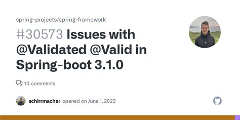 Issues With Validated Valid In Spring Boot 310 · Issue 30573 · Spring Projectsspring