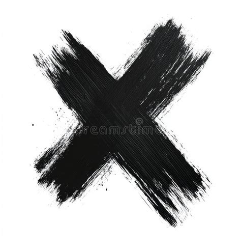 A Stock Brush Stroke Texture In Black Depicting A Wrong Mark Set