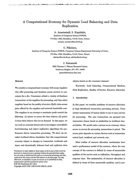 pdf a computational economy for dynamic load balancing and data