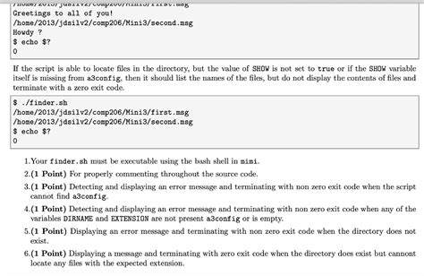 ex 2 — using shell environment variables 7 points