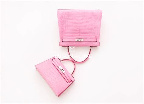 Hermes Cactus Crocodile Mini Kelly Pochette Clutch Bag Vert Emerald