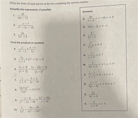 Solved Write The Letter Of Each Answer In The Box Contai