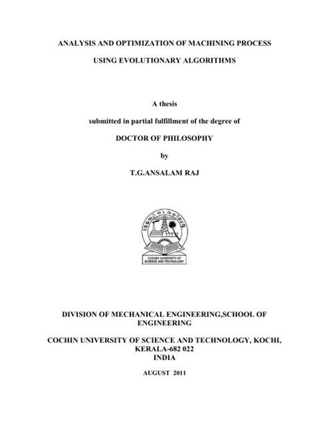 Analysis And Optimization Of Machining Process Using Evolutionary