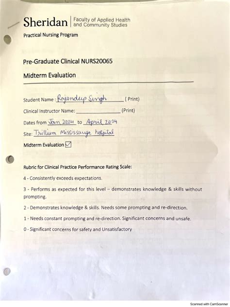 Midterm Evaluation Preceptor Pdf