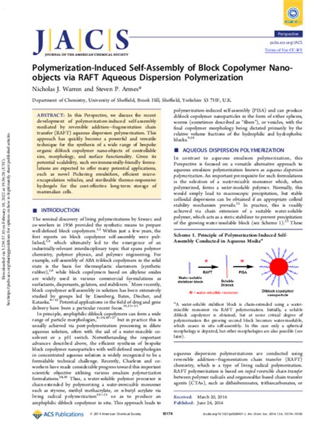 Pdf Polymerization Induced Self Assembly Of Block Copolymer Nano Objects Via Raft Aqueous