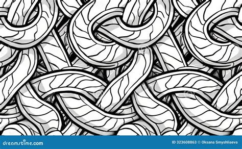 Seamless Monochromatic Pattern With Black And White Stripes Weaved Texture Background Vector