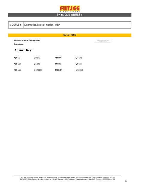 080823 Module 1 Physics Solutions Pdf Physics Physical Sciences