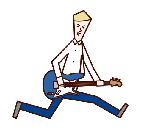일렉트릭 기타를 연주하는 사람 남성의 그림 무료 일러스트 소재집 Kukukeke