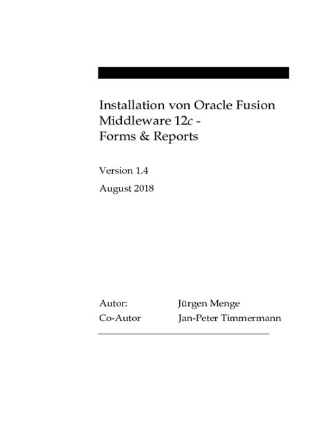 Fillable Online Oracle Fusion Middleware Installing Oracle Forms And Reports 12c 122 Fax