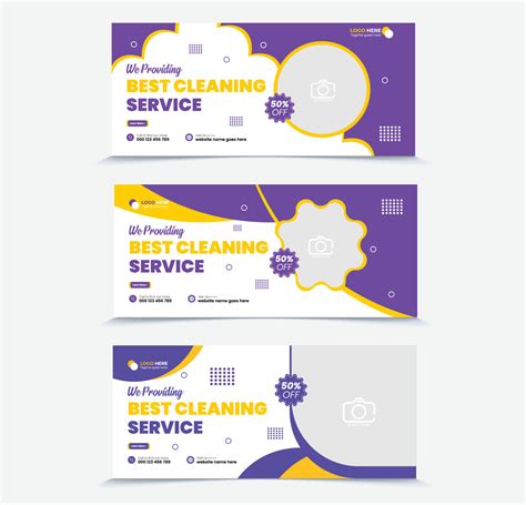 Cleaning Service Web Page Cover Photo Header Banner Ads Social Media Post Design Template
