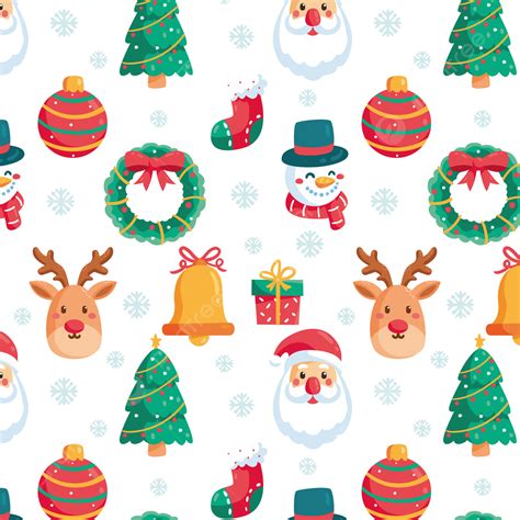 Christmas Sticker Seamless Pattern Design Eps File Background