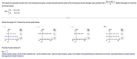 Solved The Values Of A Periodic Function F T In One Full