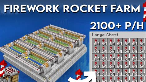 Minecraft Fireworks Rocket Farm 2100 Perh Rocket Farm Tutorial