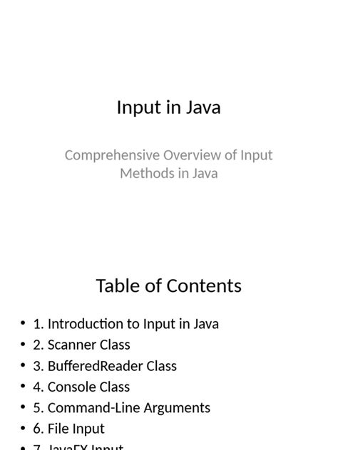 Input In Java Theory Pdf Command Line Interface Java Programming