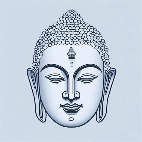Icono Lineal De Cara De Buda Vector Premium