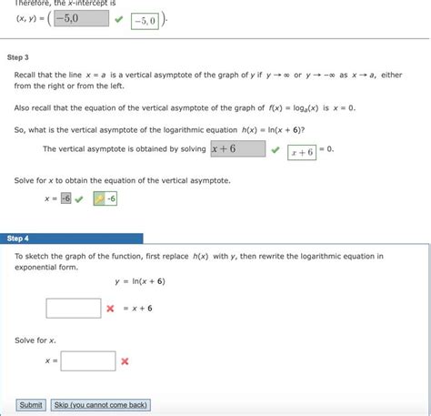 Solved Tutorial Exercise Find The Domain X Intercept And