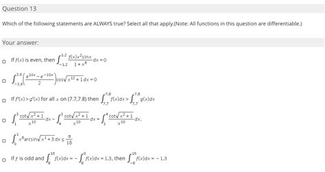 Solved 12 Consider The Function Select All