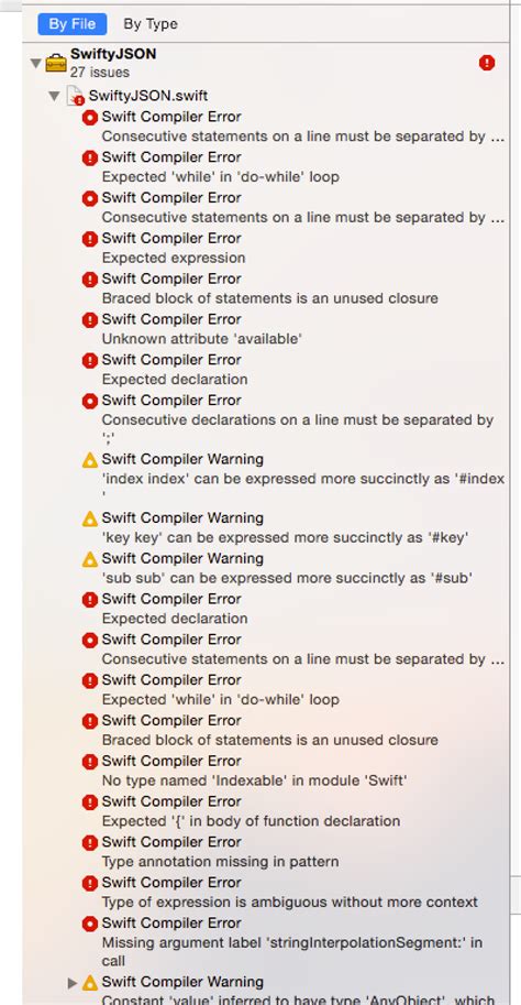 Ios Swiftjson Cocoapods Swiftjson Causes A Lot Of Errors Stack