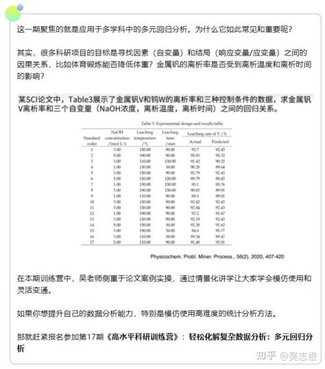 讲座：轻松化解复杂数据分析：多元回归分析 知乎