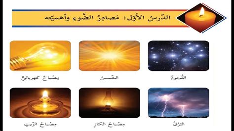 درس مصادر الضوء واهميته حل التدريبات الصف الرابع العلوم الوحدة