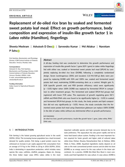 Meshram 2018 Pdf Aquaculture Gene Expression