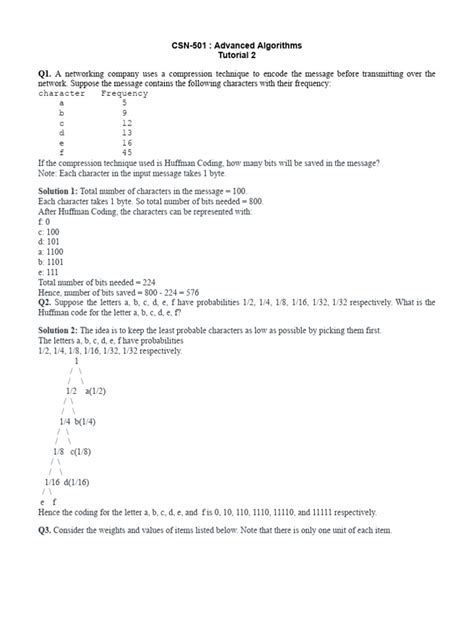 Csn 501 Tutorial 2 Solution Download Free Pdf Computational Complexity Theory
