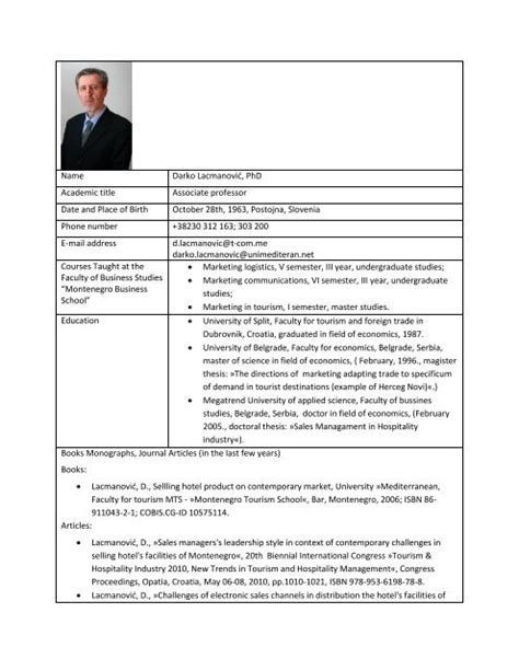 Name Darko Lacmanovid Phd Academic Title Associate Professor