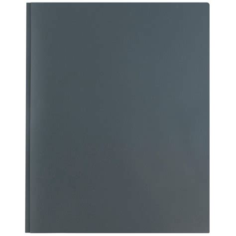 Jam Paper Plastic 2 Pocket School Pop Folders With Metal Prongs Fastener Clasps Grey 3 Pack