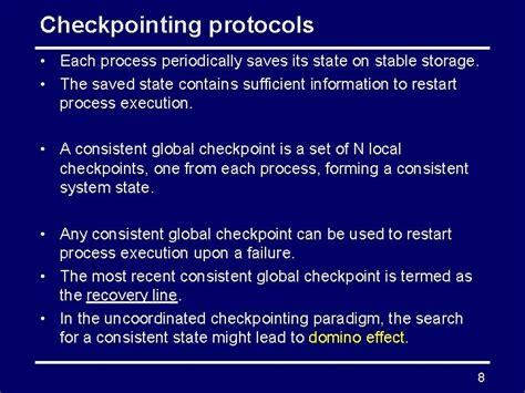 Fault Tolerant Systems Checkpointing And Rollback Recovery Protocols