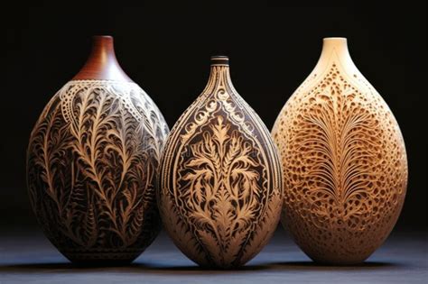 Intricate Pottery Patterns Carved Into Wet Clay Stock Illustration Illustration Of Patterns