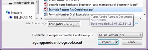 Save The Pattern Fill Pat File From Pdf Or Existing File In Coreldraw AGUNG TUTORIAL