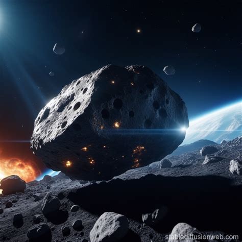 High Tech Asteroid Mining Operation Stable Diffusion Online