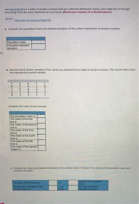 solved use appendix b 4 is a table of random numbers that