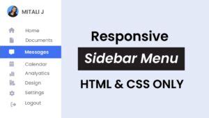 Responsive Sidebar Menu Html Css Coding Artist