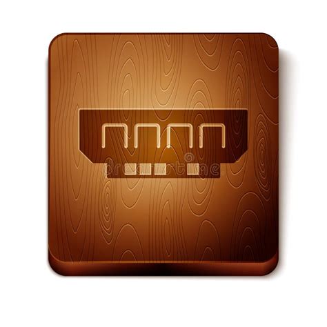 Brown Ram Random Access Memory Icon Isolated On White Background