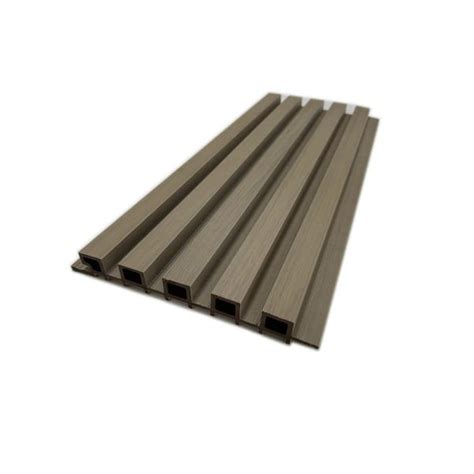 Ejoy 8 6 In X 107 In X 1 In 5 Grid Composite Cladding Siding Outdoor Wall Panel In Oak Color