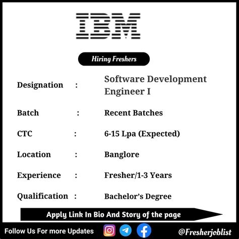 IBM Off Campus Drive Hiring Software Development Engineer I BE B Tech Fresher Job List