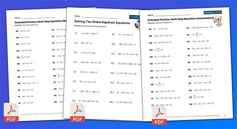 Free Multi Step Equations Worksheets — Mashup Math