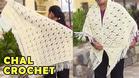 Chal Triangular A Crochet Para Damas En Punto Piñas Paso A Paso Con