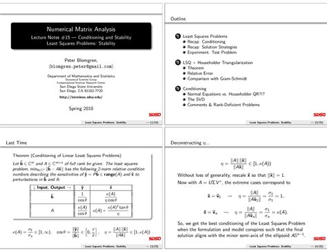 Conditioning And Stability Least Squares Problems Stability Math 543