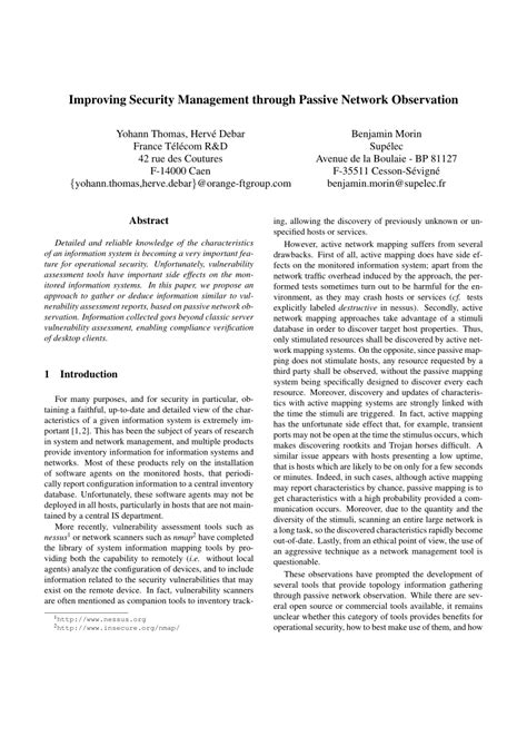 Pdf Improving Security Management Through Passive Network Observation Pdf Improving Security Management Through Passive Network Observation
