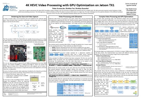 4k Hevc Video Processing With Gpu Optimization On Jetson Tx1 Pdf Graphics Processing Unit Hdmi