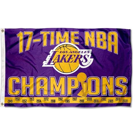 Los Angeles Lakers 17 Time Champions Outdoor Large Grommet Banner Flag