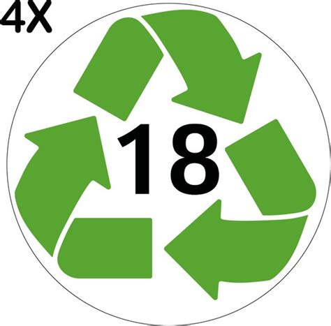 Containerstickers Huisnummer 155 25x25cm Witte Cirkel Met Groen