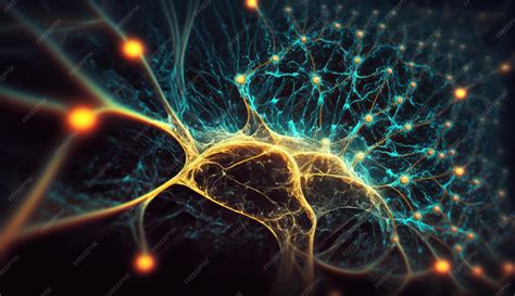 Premium Ai Image Generative Ai Conceptual Illustration Of Neuron Cells With Glowing Link Knots