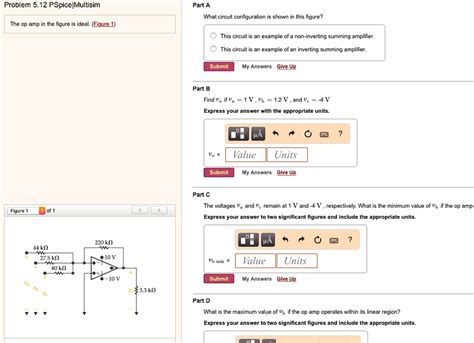 Problem 512 Pspicemultisim The Op Amp In The Figure Is Ideal Figure 1 Figure 1 Of 1 Part A