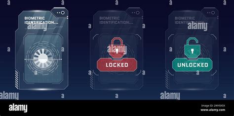 Hud Retinal Recognition Biometric Id Scan Dashboard Concept Set User